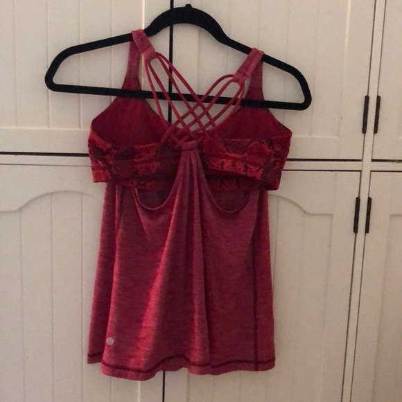 lululemon athletica | Tops | Red Lululemon Tank With Bra | Poshmark